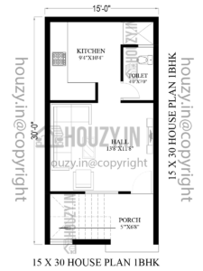 15 30 house plan | 15 30 house design | 1BHK ground floor plan