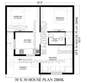 30x30 house plans | 2BHK & 1BHK | 900 square feet house plan | HOUZY.IN