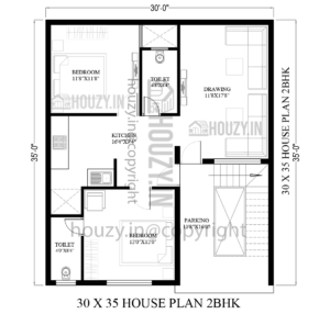 30 x 35 house plans | 2BHK 30 x 35 house design photos | HOUZY.IN