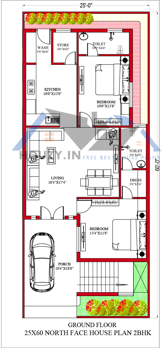 25 60 house plan | HOUZY.IN