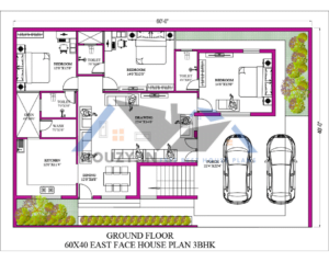 60x40 house plan | Best 3BHK | 2400 Sq Ft house plan | 60*40 plan